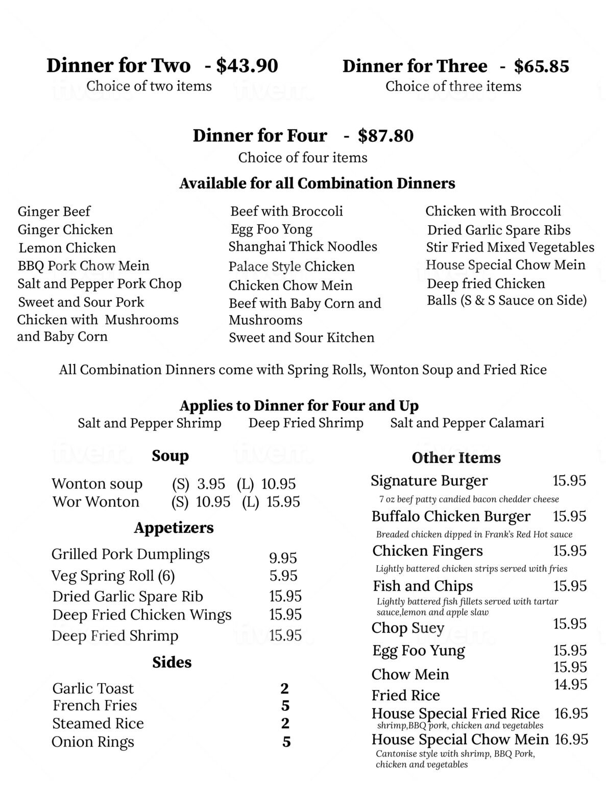 Menu - Raymonds Rastaurant Nanton
