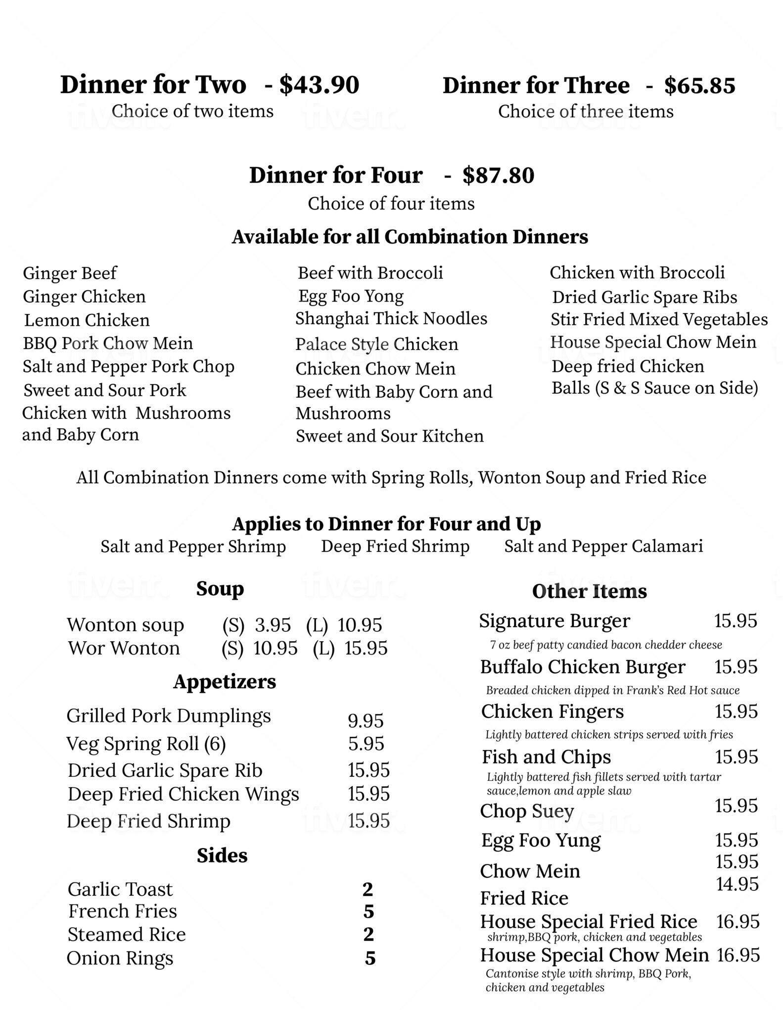 Menu - Raymonds Rastaurant Nanton