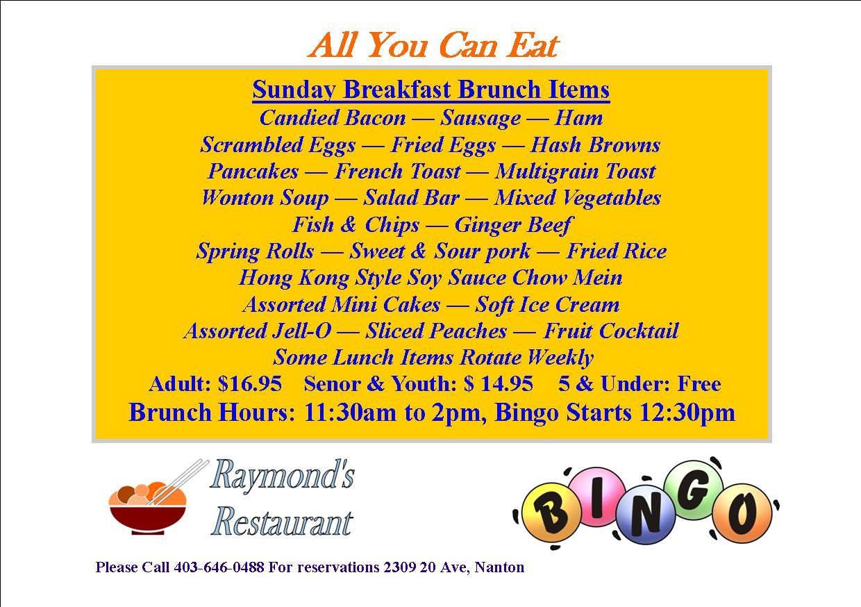 Menu - Raymonds Rastaurant Nanton